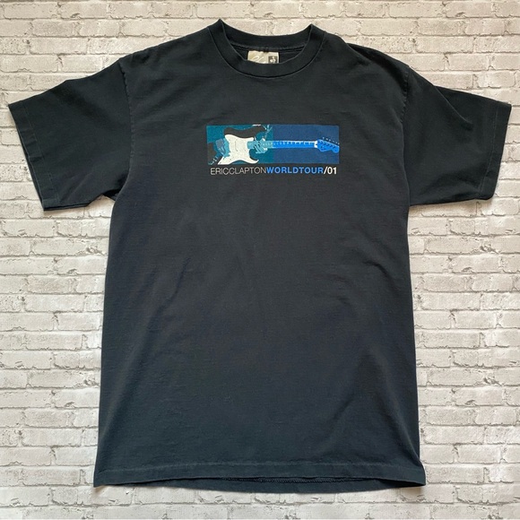 Vintage | Shirts | Vintage Black Eric Clapton 20 Tour Graphic Tee ...